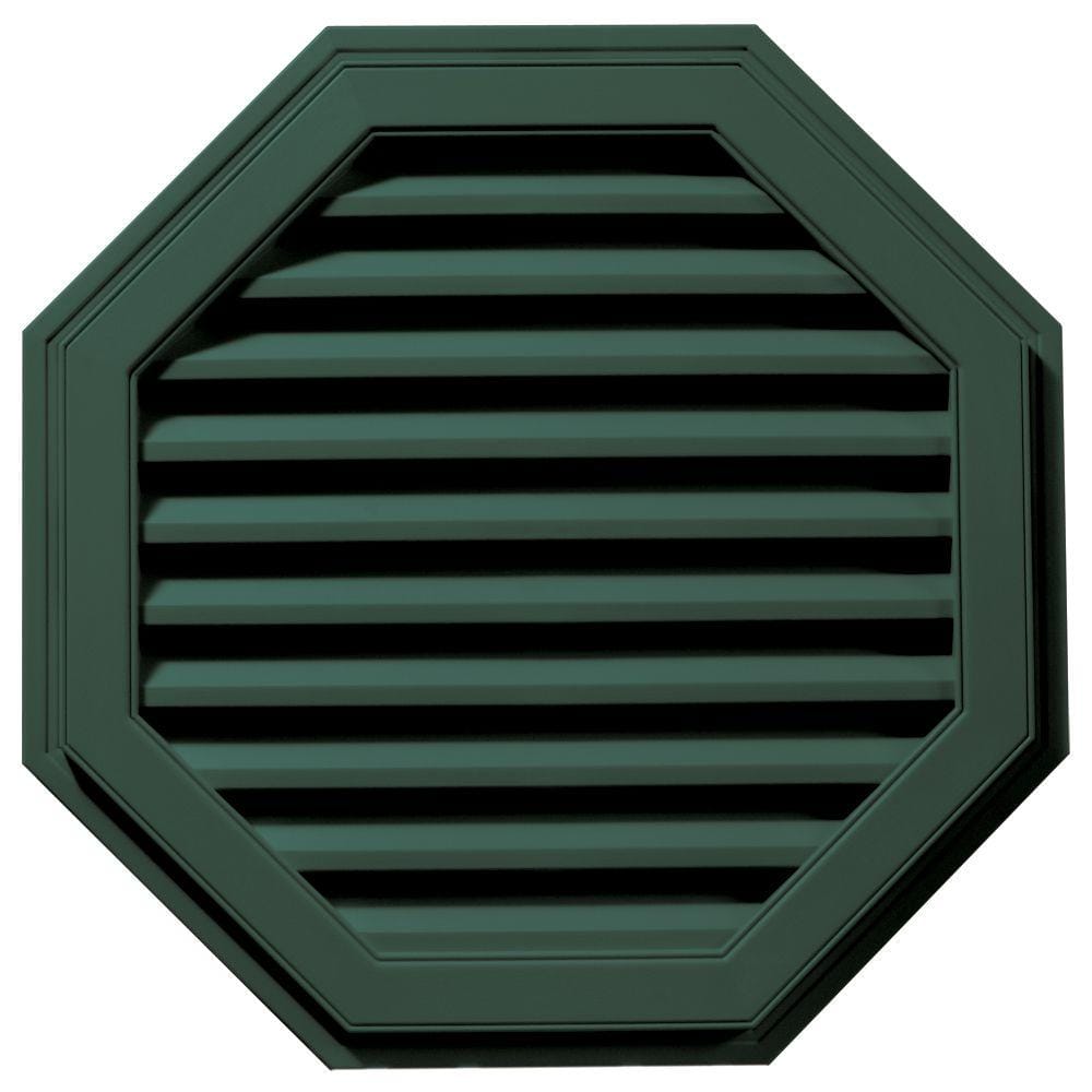 Builders Edge 32 in. x 32 in. Octagon Green Plastic Weather Resistant ...