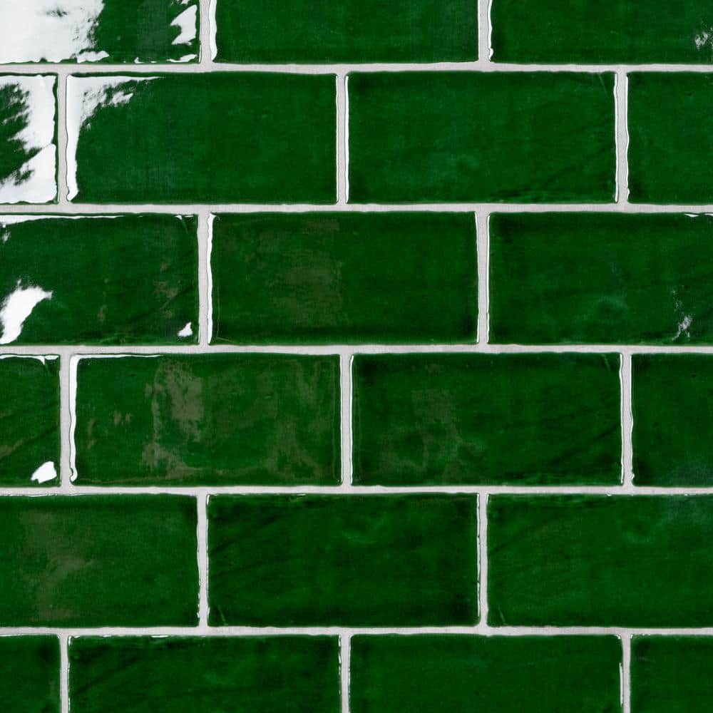 Merola Tile Antic Verde 3 in. x 6 in. Ceramic Wall Take Home Tile ...