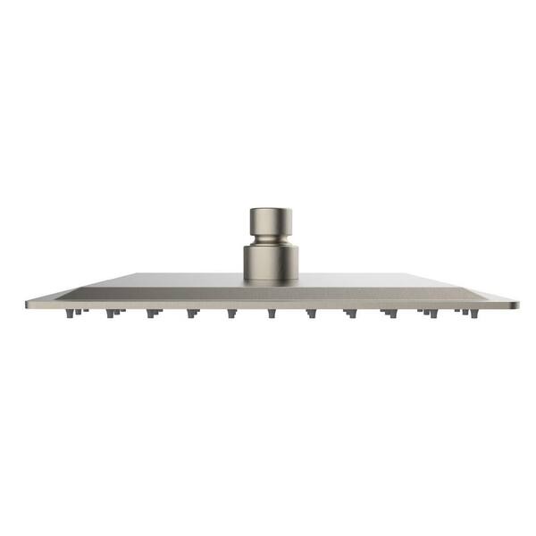 Maincraft 1-Spray Patterns 12 in. Single Ceiling Mount Rain Fixed Shower Head in Brushed Nickel ...