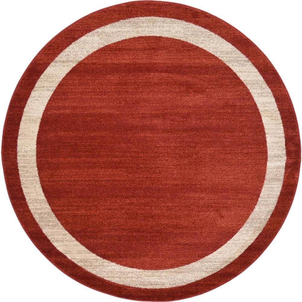 Unique Loom Del Mar Maria Terracotta 6' 0 x 6' 0 Round Rug 3127305 ...