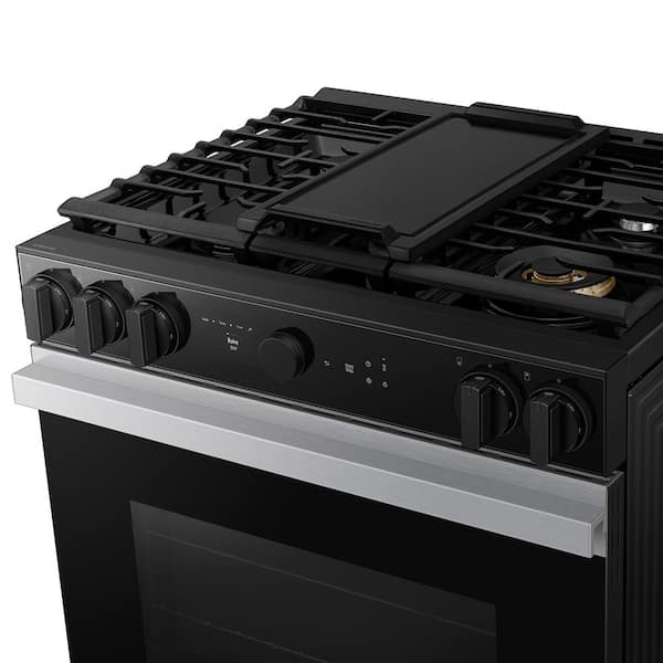 Samsung Bespoke 30 in. 5-Burner Smart Slide-In Gas Range in Stainless ...