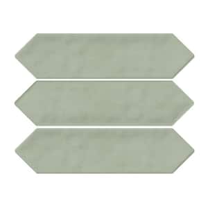 Giorbello Fes Glossy White 3 in. x 12 in. Handmade-Look Ceramic Subway ...
