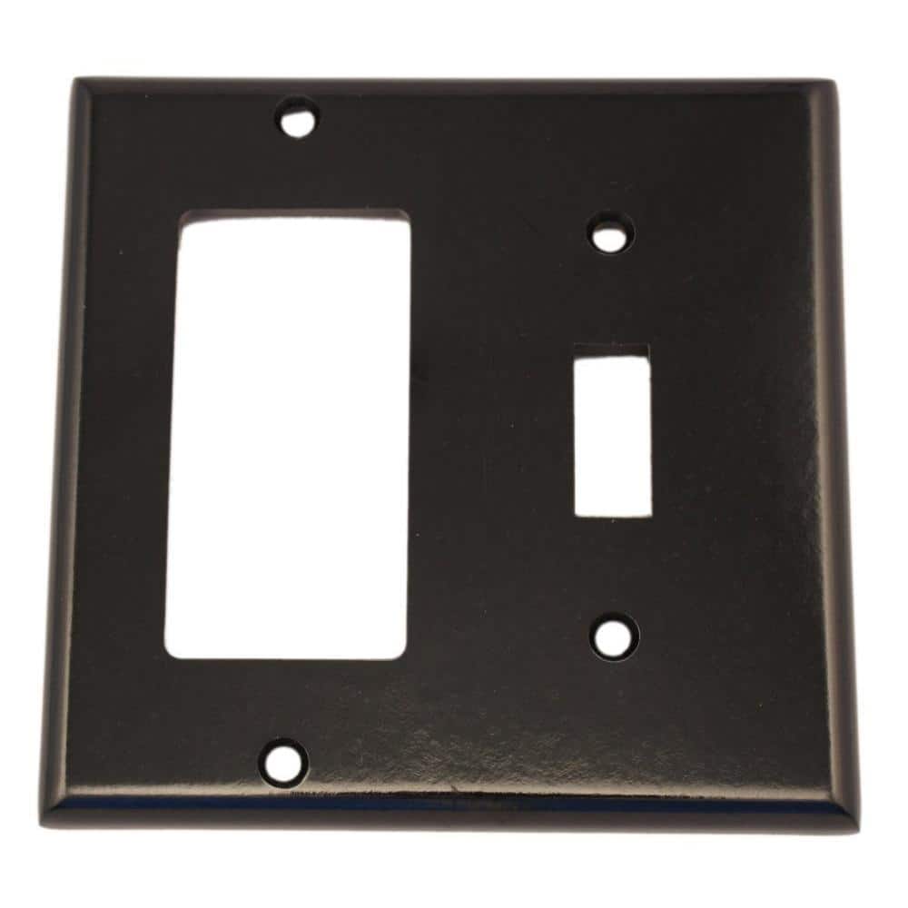 Leviton 2-Gang Black 1-Toggle / 1-Decora/Rocker Plastic Standard Wall ...