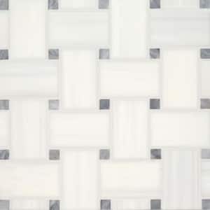 Bedrosians Sample-Jumbo Basketweave Oriental White and Cinder Grey 11. ...
