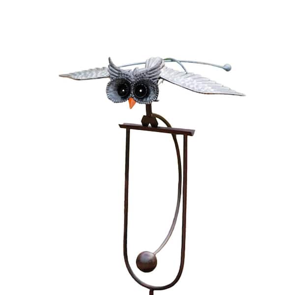 Watnature 29. 5in. Metal Owl Rocker for Outdoor-Rocking Bird Garden ...