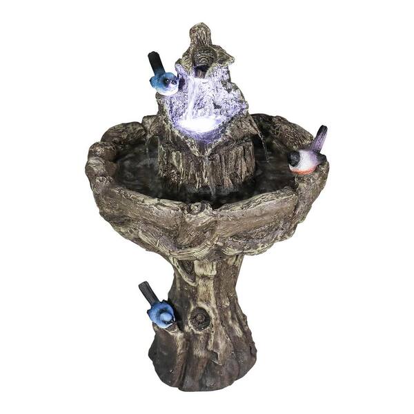 Watnature 26.7 in. Concrete Outdoor Fountain with Birds, Modern ...