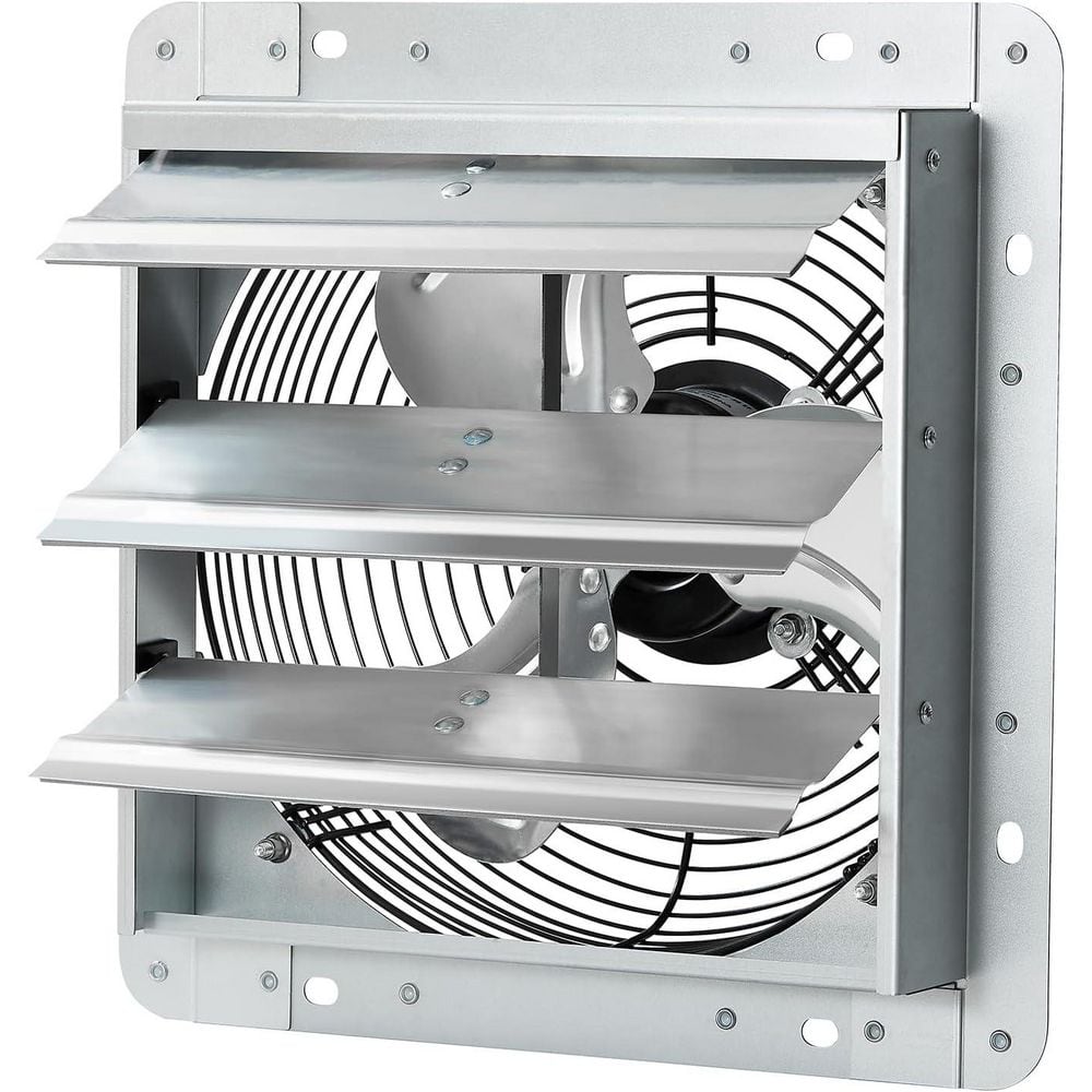 KIWDZFU 1630 RPM Galvanized Steel Frame Wall Mount Louver Exhaust Fan ...