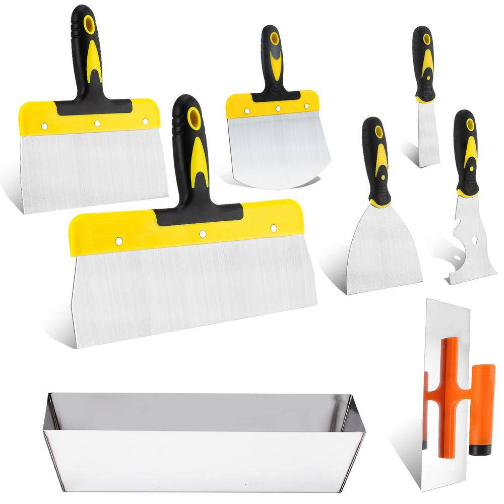 Dyiom 8 Pieces Stainless Steel Drywall Hand Tool Kit Includes Taping ...