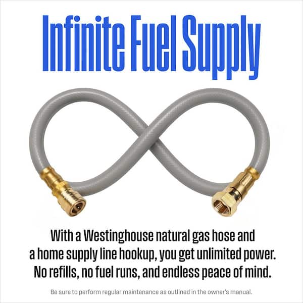 Westinghouse 25-Foot Natural Gas Hose with Adapter, 1/2-Inch Diameter ...