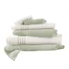 MODERN THREADS 6-Piece Soft Jade Stripe Bath Towel Set 5QKSTTLG-JDE-ST ...