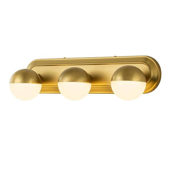 19.3 in. 3-Light Brass LED Vanity Light Bar PTR-1052451 - The Home Depot