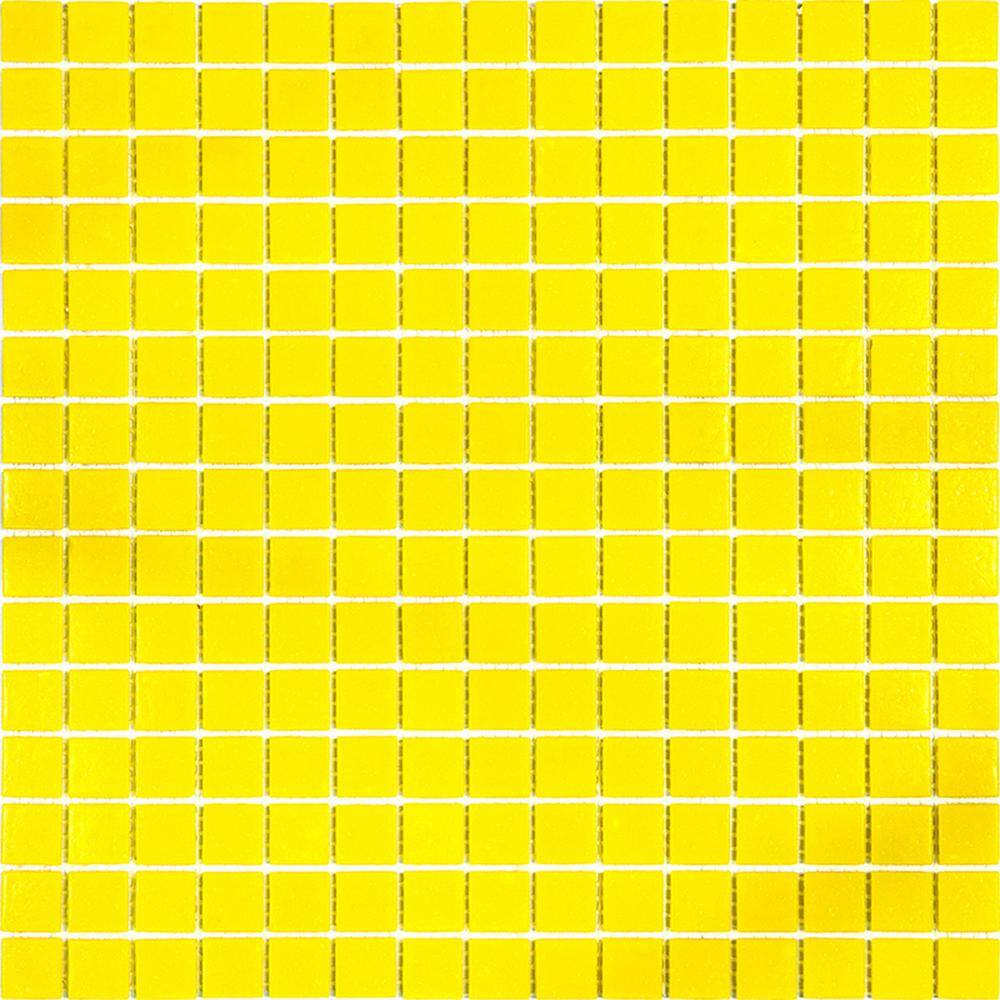 Apollo Tile Dune Glossy Lemon Yellow 12 in. x 12 in. Glass Mosaic Wall ...