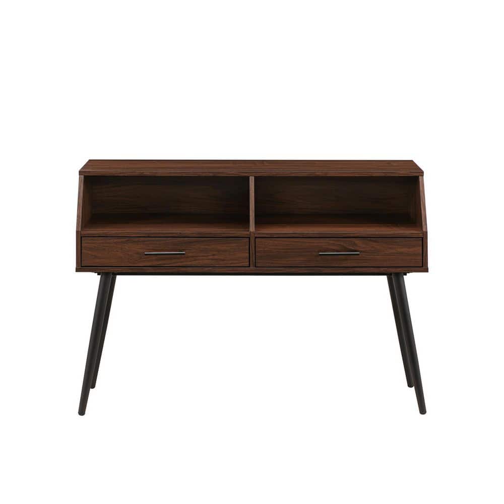 Walker Edison Furniture Company 44 in. Dark Walnut Angled Rectangle ...