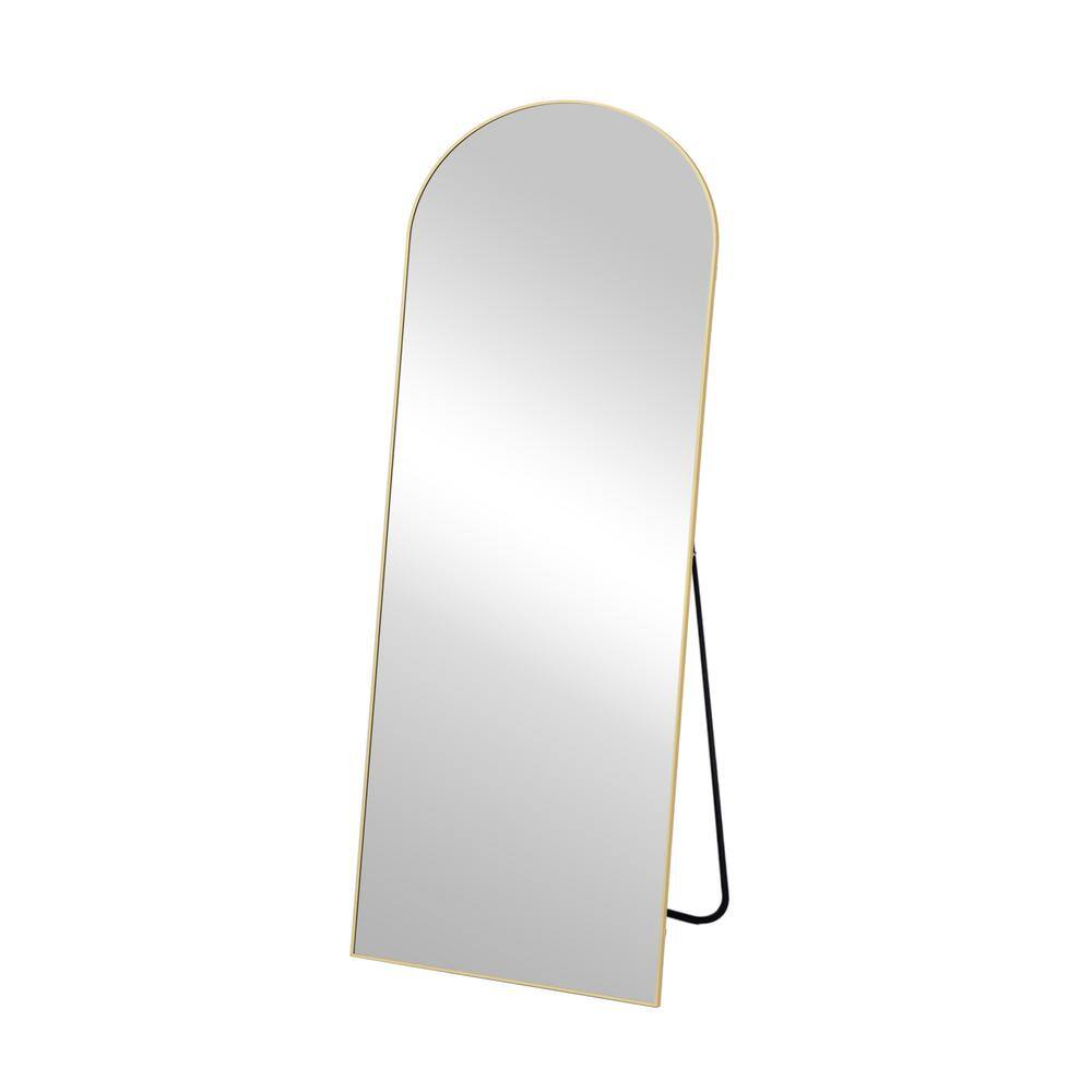 GOGEXX 21 in. W. x 64 in. H Arched Full Length Mirror Aluminum Framed ...