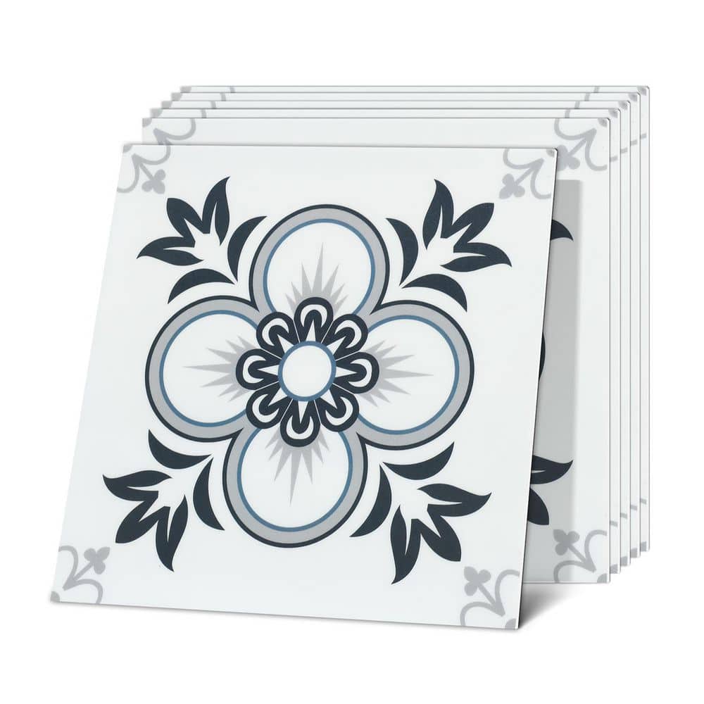 Jeedeson 12 in. x 12 in. Vinyl Peel and Stick Backsplash Tile Stickers ...