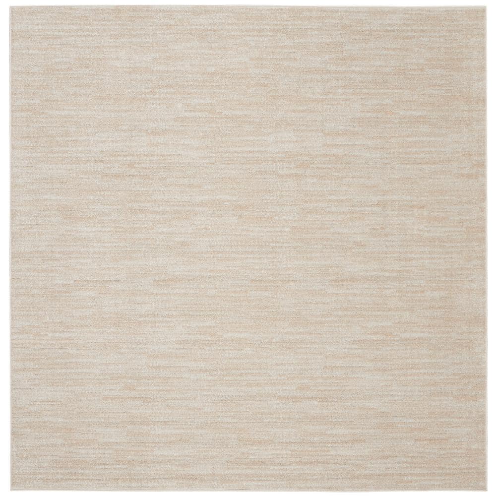 Nourison Essentials 9 ft. x 9 ft. Ivory Beige Solid Contemporary Indoor ...