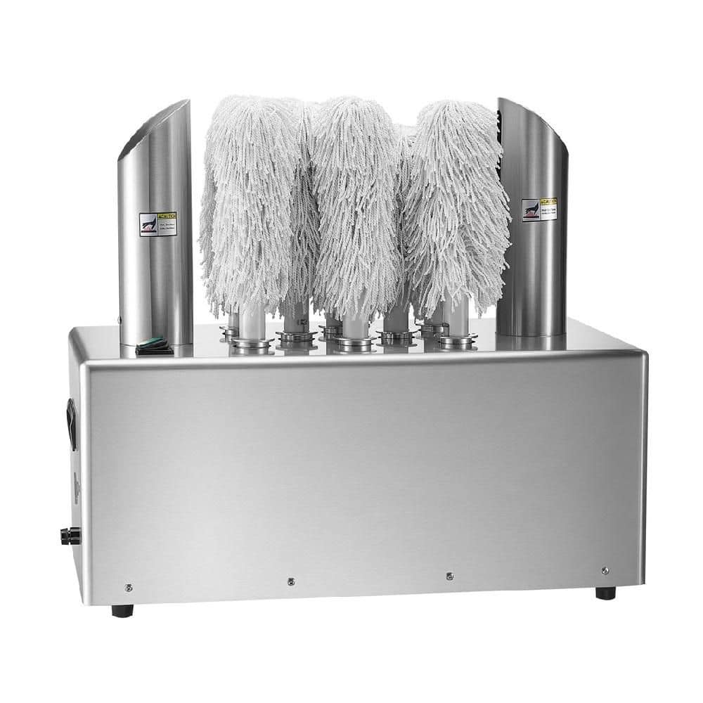 Anqtovp 8-Brush Electric Wine Glass Polisher Machine w/ Hot Air Drying ...