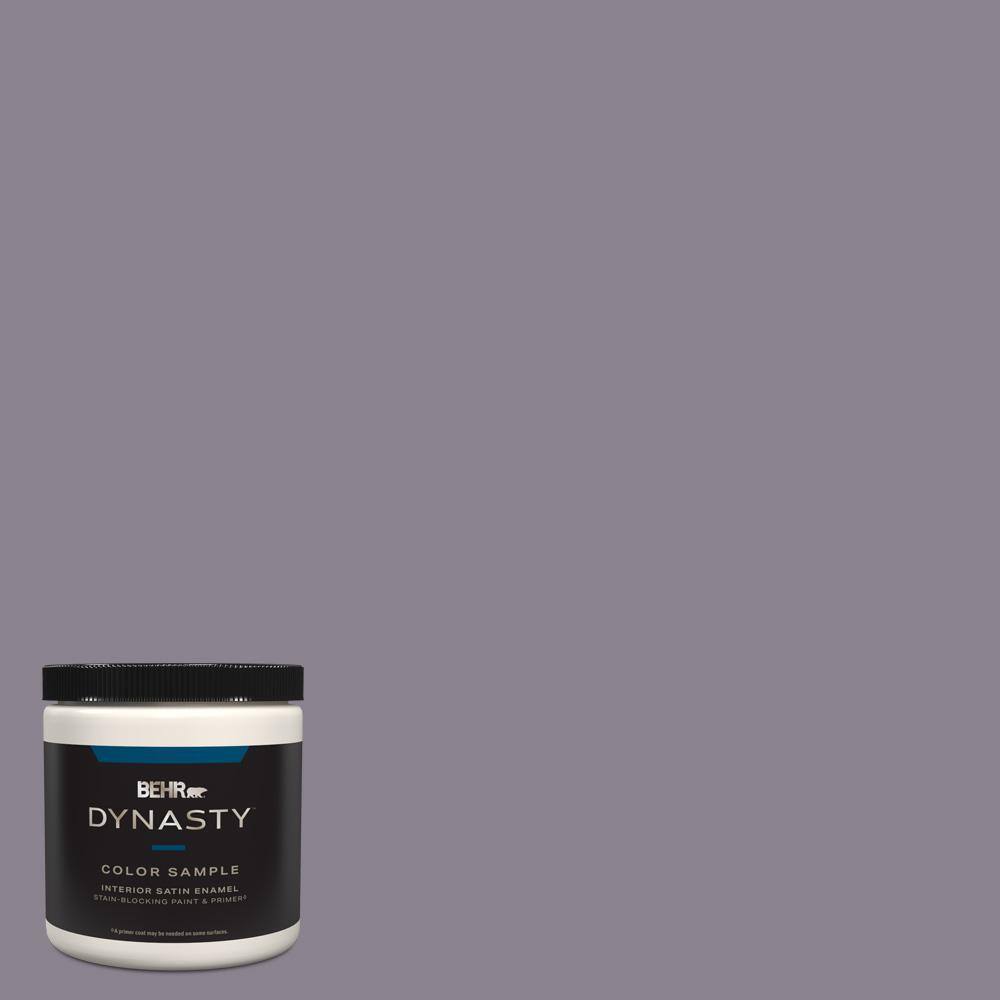 BEHR DYNASTY 8 oz. #670F-5 Gothic Amethyst Satin Enamel Stain-Blocking ...