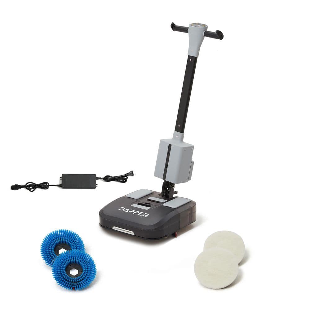 DAPPER SUPPLY Commercial Cordless Hard Floor Cleaner in Grey with All ...