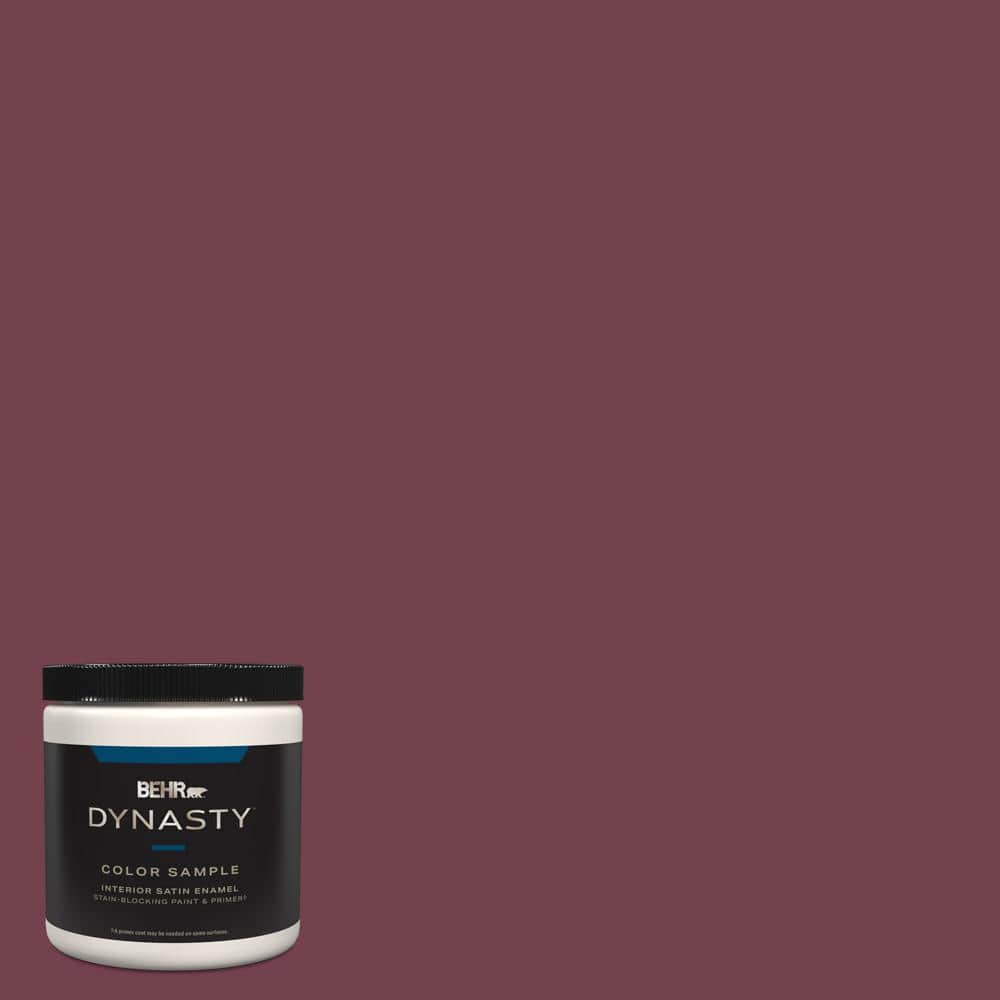 BEHR DYNASTY 8 oz. #T11-4 Blood Rose Satin Enamel Stain-Blocking ...