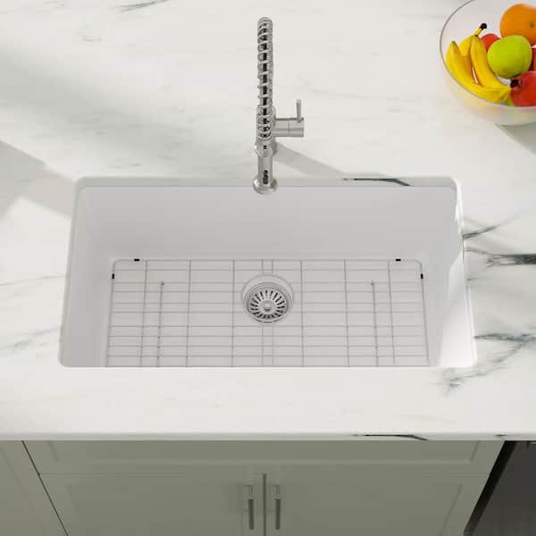 Dcolora 33 in. Undermount Single Bowl Large Quartz Granite Composite ...