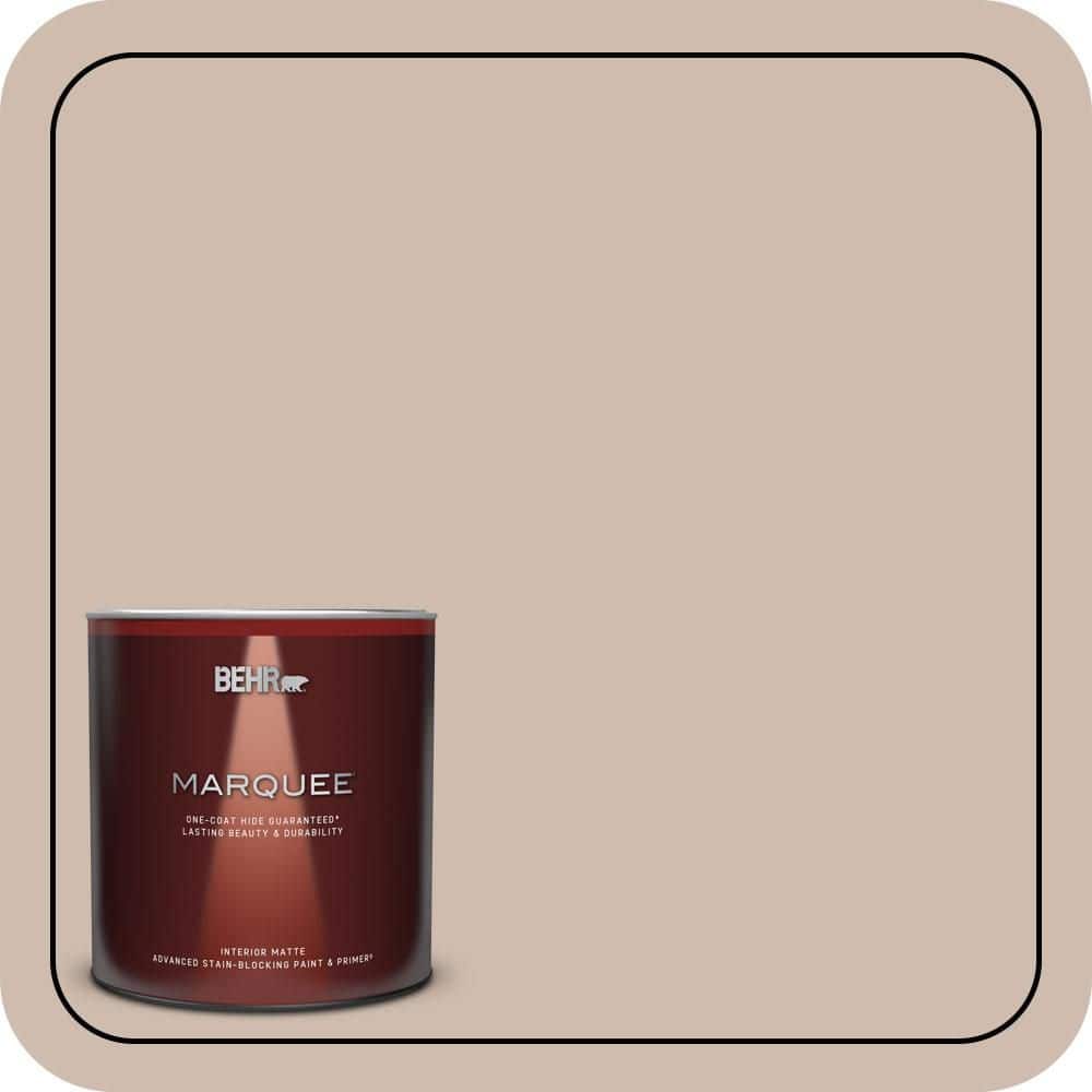 BEHR MARQUEE 1 qt. #N190-3 Windrift Beige Matte Interior Paint & Primer ...