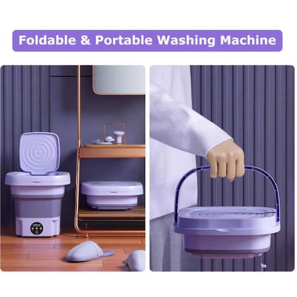 0.28 Cu ft. Portable Top Load Washer in Purple with Detachable Drain Basket 3 Modes for Underwear Socks Baby Clothes