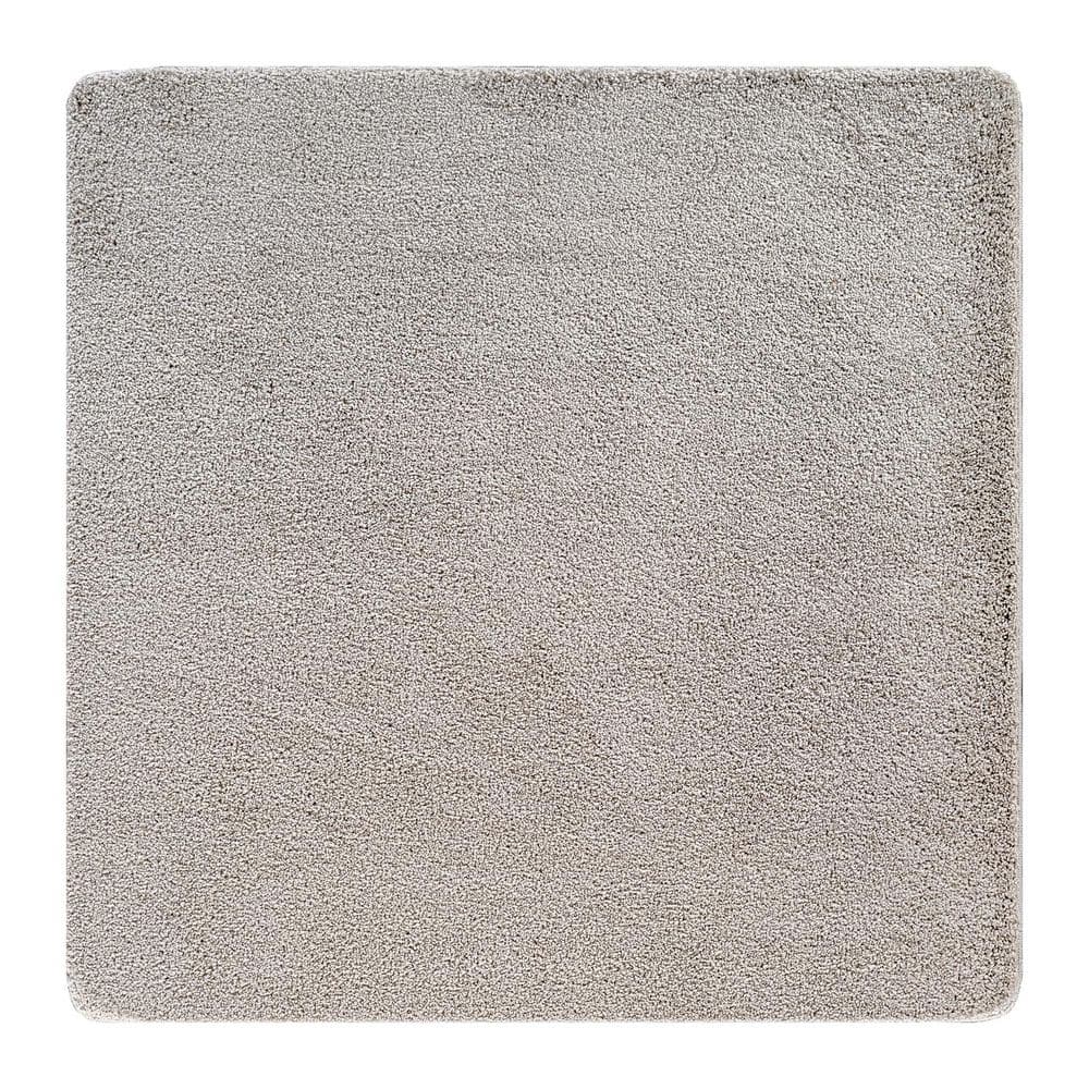 Beverly Rug Silky Gray 3 ft. x 3 ft. Solid Plus Thick Pile Non Slip ...