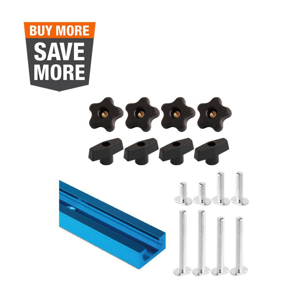 POWERTEC Universal T-Track Kit with 48 in. T-Track and Hardware Kit for ...