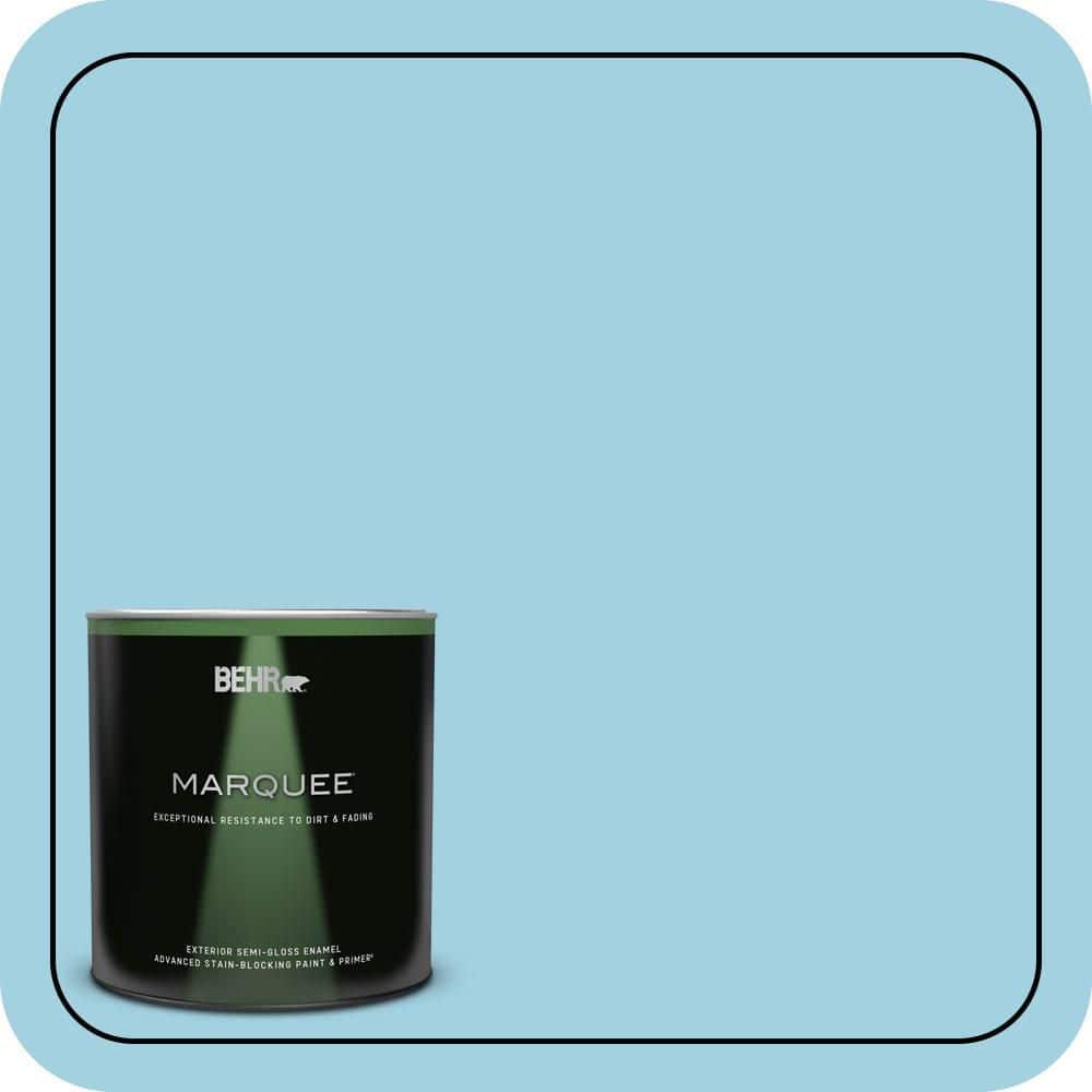 BEHR MARQUEE 1 qt. #M480-3 Bengal Blue Semi-Gloss Enamel Exterior Paint ...