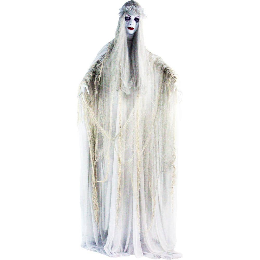 Haunted Hill Farm 5.6 ft. Animatronic Ghost Bride with Lights and Sound ...