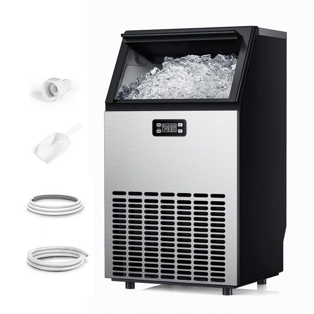 SIMZLIFE 17.52 in. 100 lb./24H Full Size Cubes Freestanding Ice Maker ...