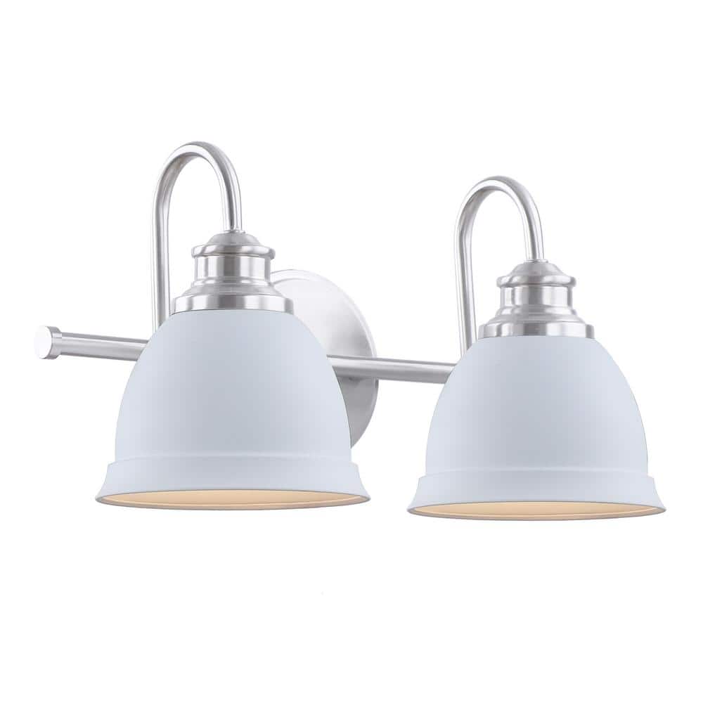 Aspen Creative Corporation 16-1/2 in. 2-Light Satin Nickel Vanity Light ...