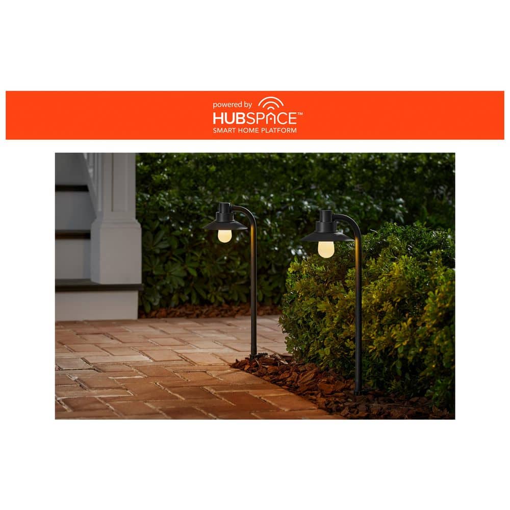 Hampton Bay Smart Low Voltage Black Plug-in RGBw Integrated LED Outdoor ...