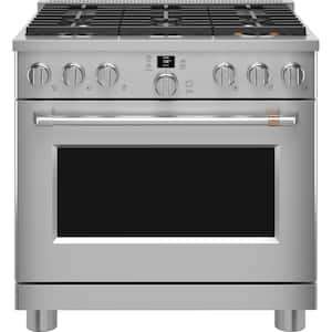 KitchenAid 36 in. 6 Burners Freestanding Gas Range in Stainless Steel ...