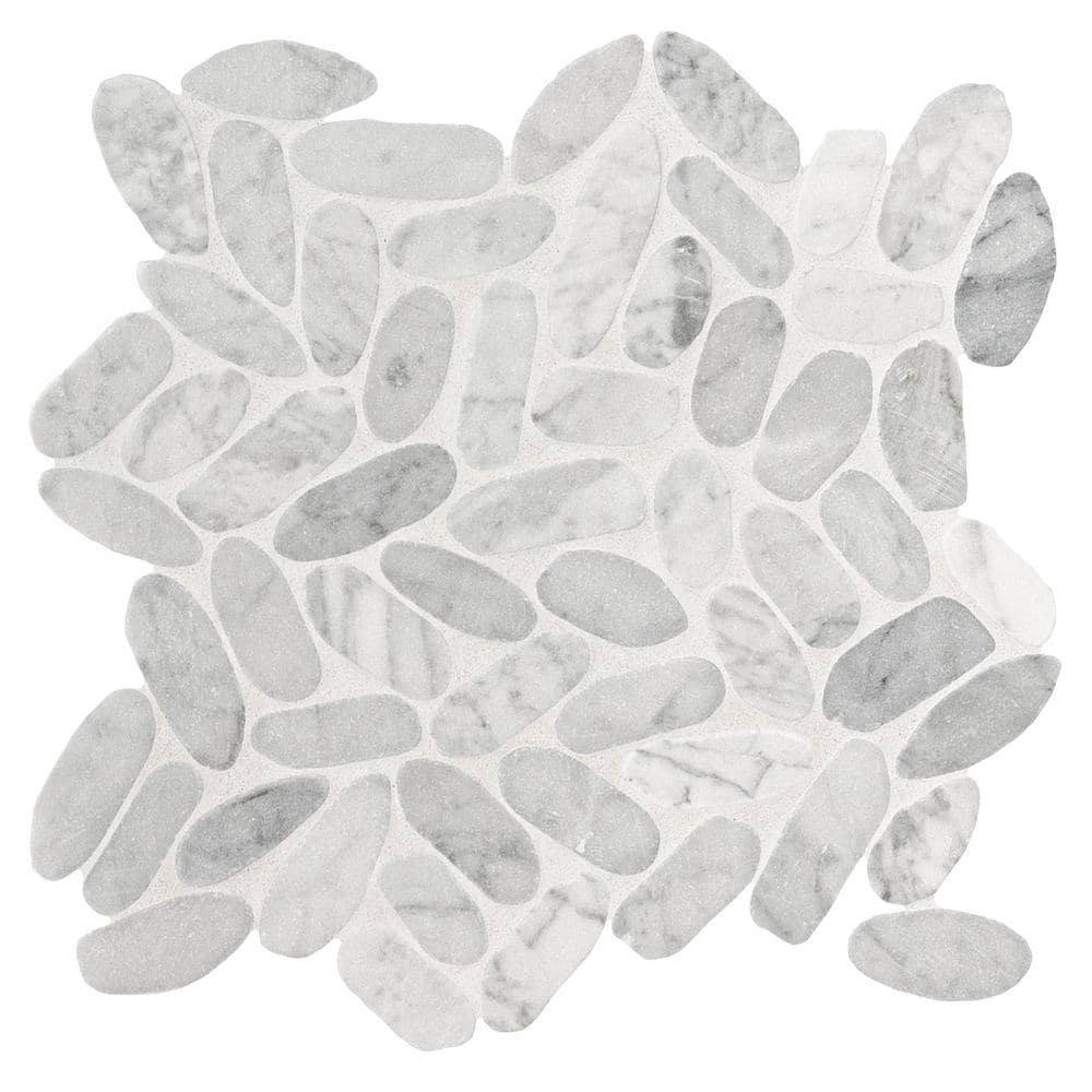MSI Take Home Sample - Carrara White Sliced Pebble 6 in. x 6 in ...