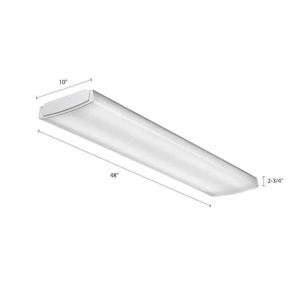 Wrap Around Fluorescent Ceiling Light Fixture 4' Long PRISMATIC Clip