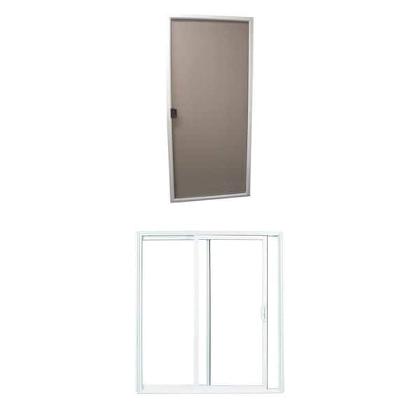 American Craftsman 72 in. x 80 in. Vinyl Sliding Patio Door with Screen ...