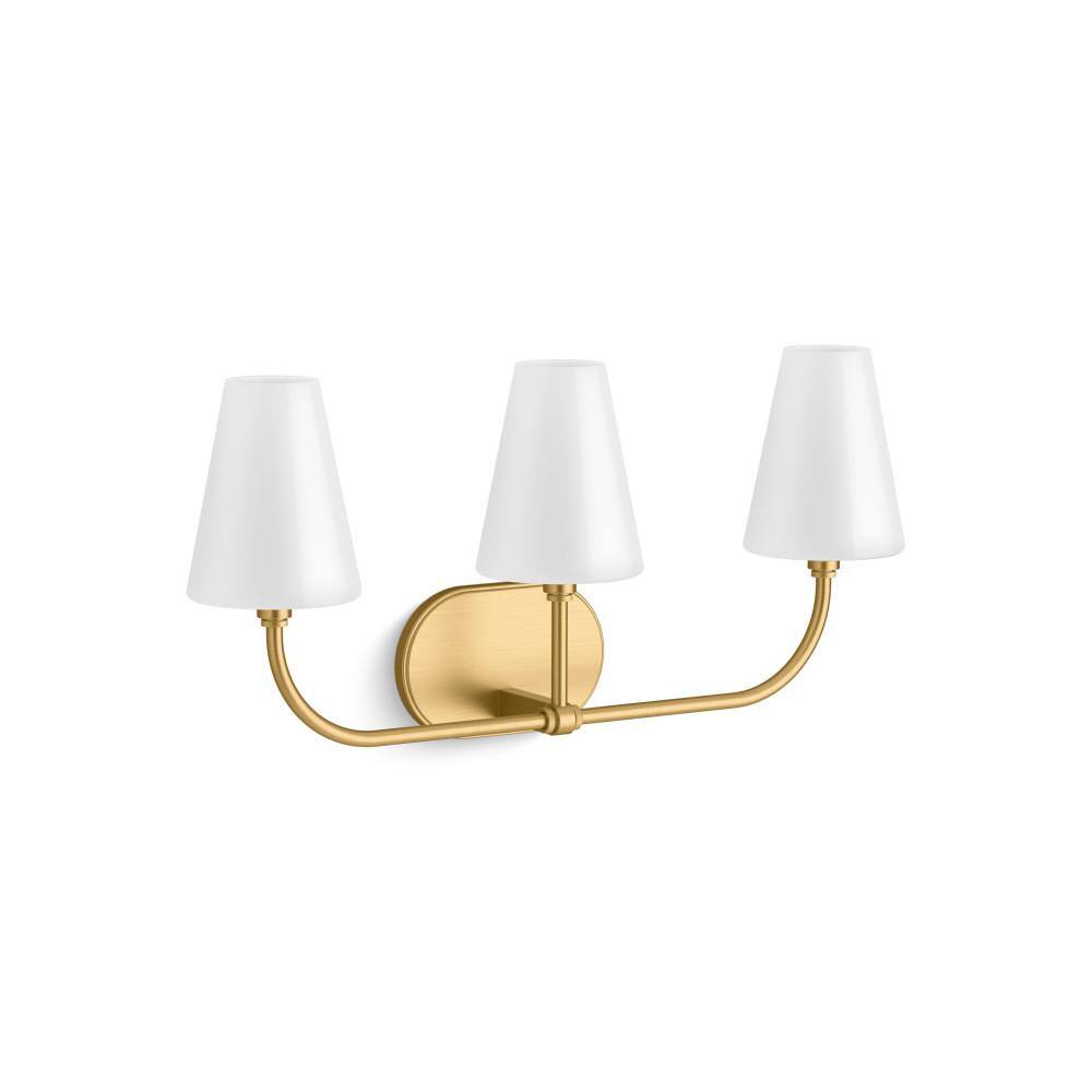 KOHLER Kernen By Studio McGee Three-Light Brushed Moderne Brass Wall ...