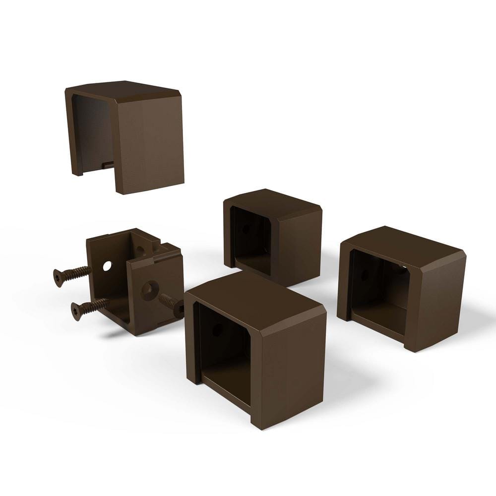 FORTRESS Inspire Railing Straight Aluminum Brown Brackets (Box of 4 ...