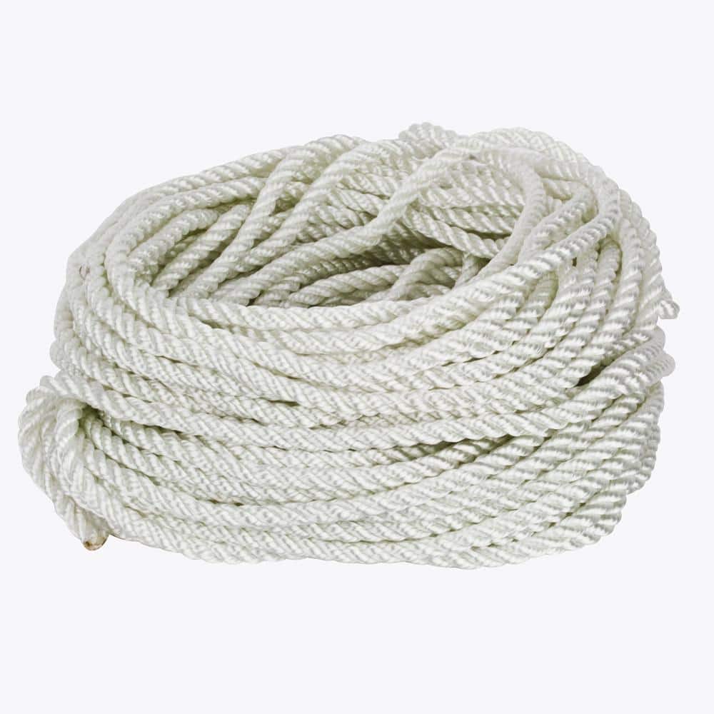 Everbilt 3/8 in. x 100 ft. White Twisted Nylon and Polyester Rope 17995 ...