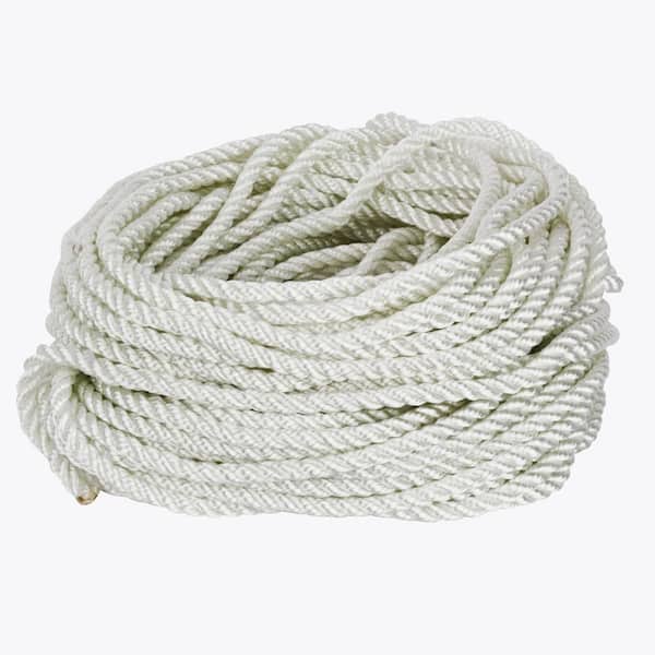 Everbilt 3/8 in. x 100 ft. White Twisted Nylon and Polyester Rope 17995 ...