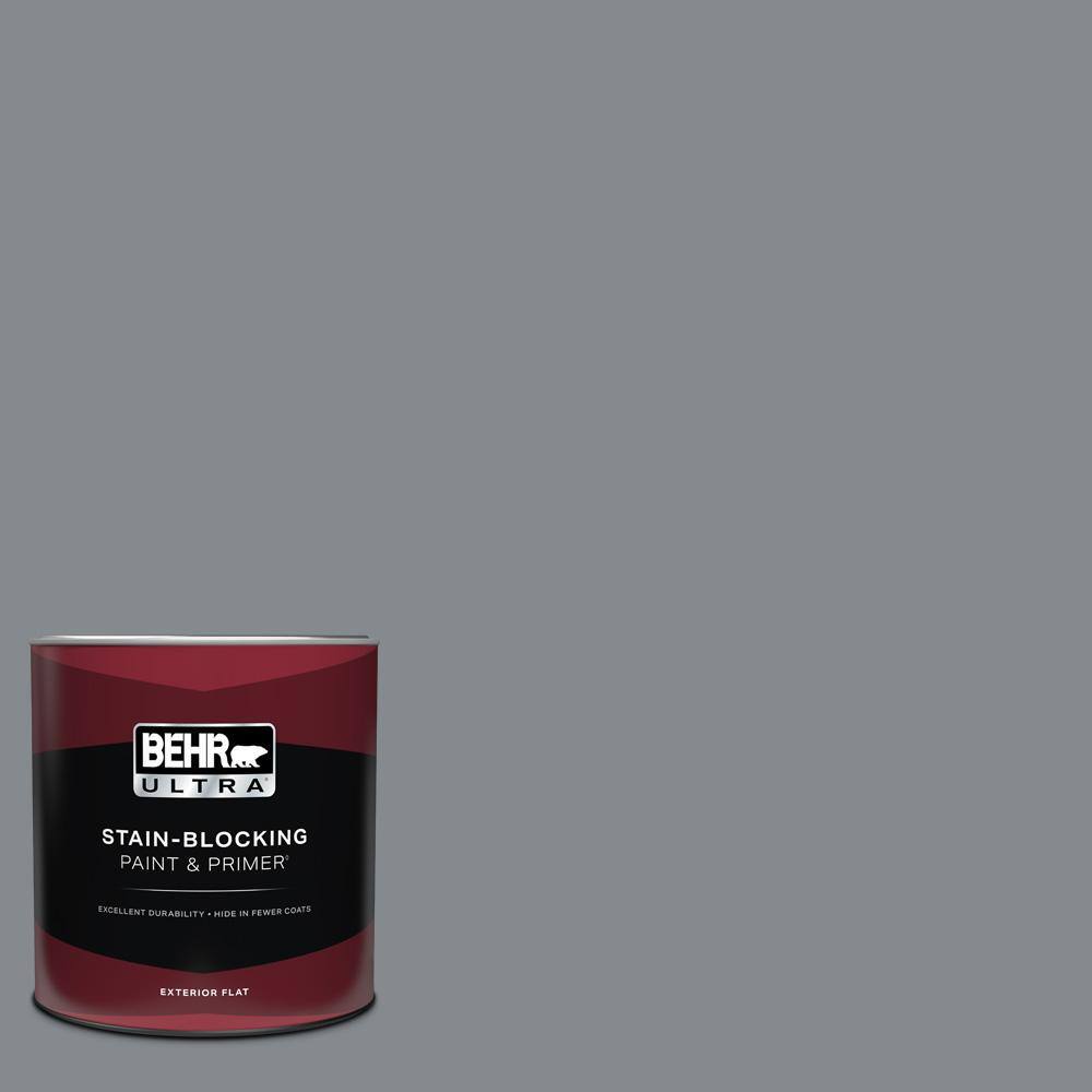 BEHR ULTRA 1 qt. #PPU26-21 Overcast Flat Exterior Paint & Primer 485404 ...