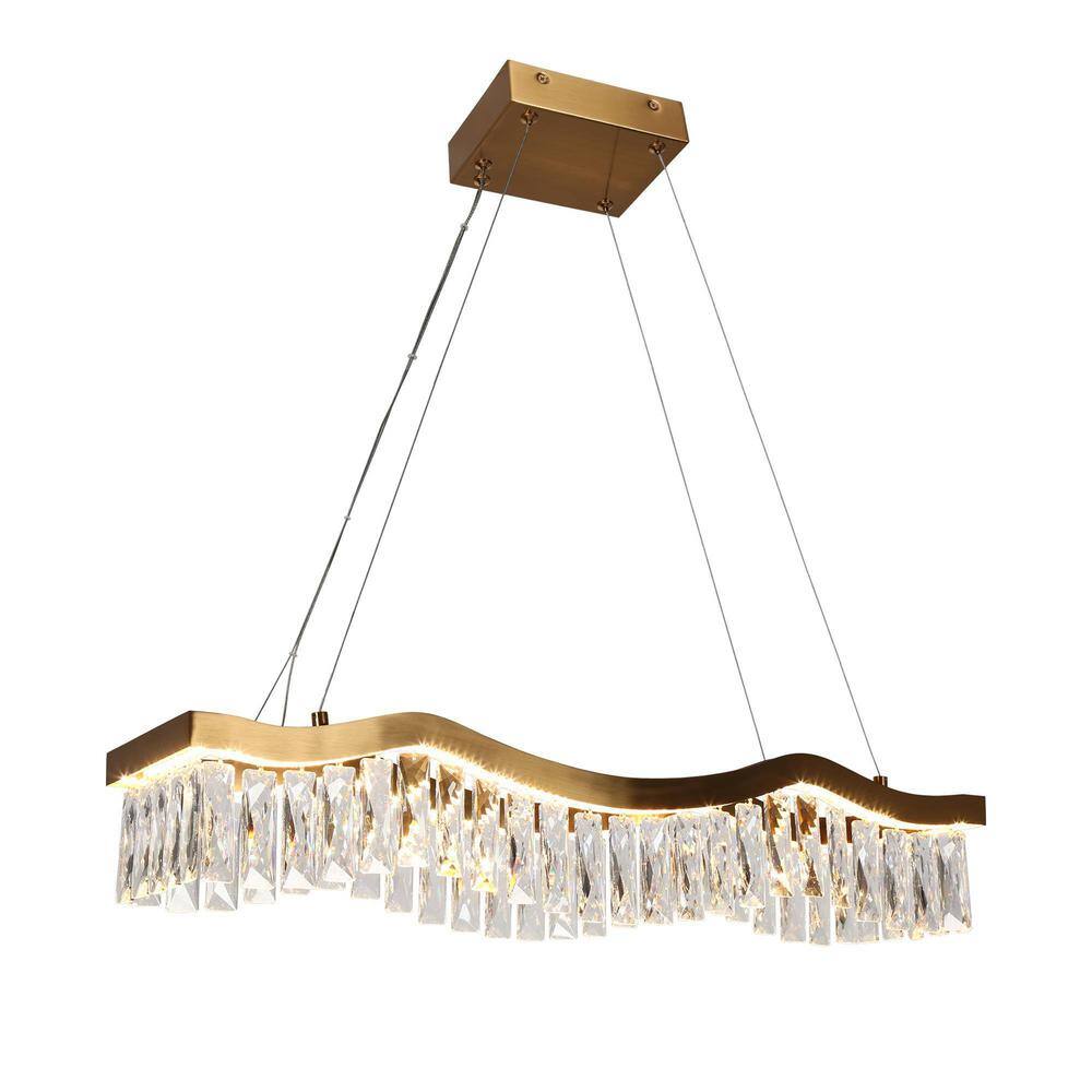 LNC Thelonious 1-Light Dimmable Integrated LED Plating Brass Crystal ...