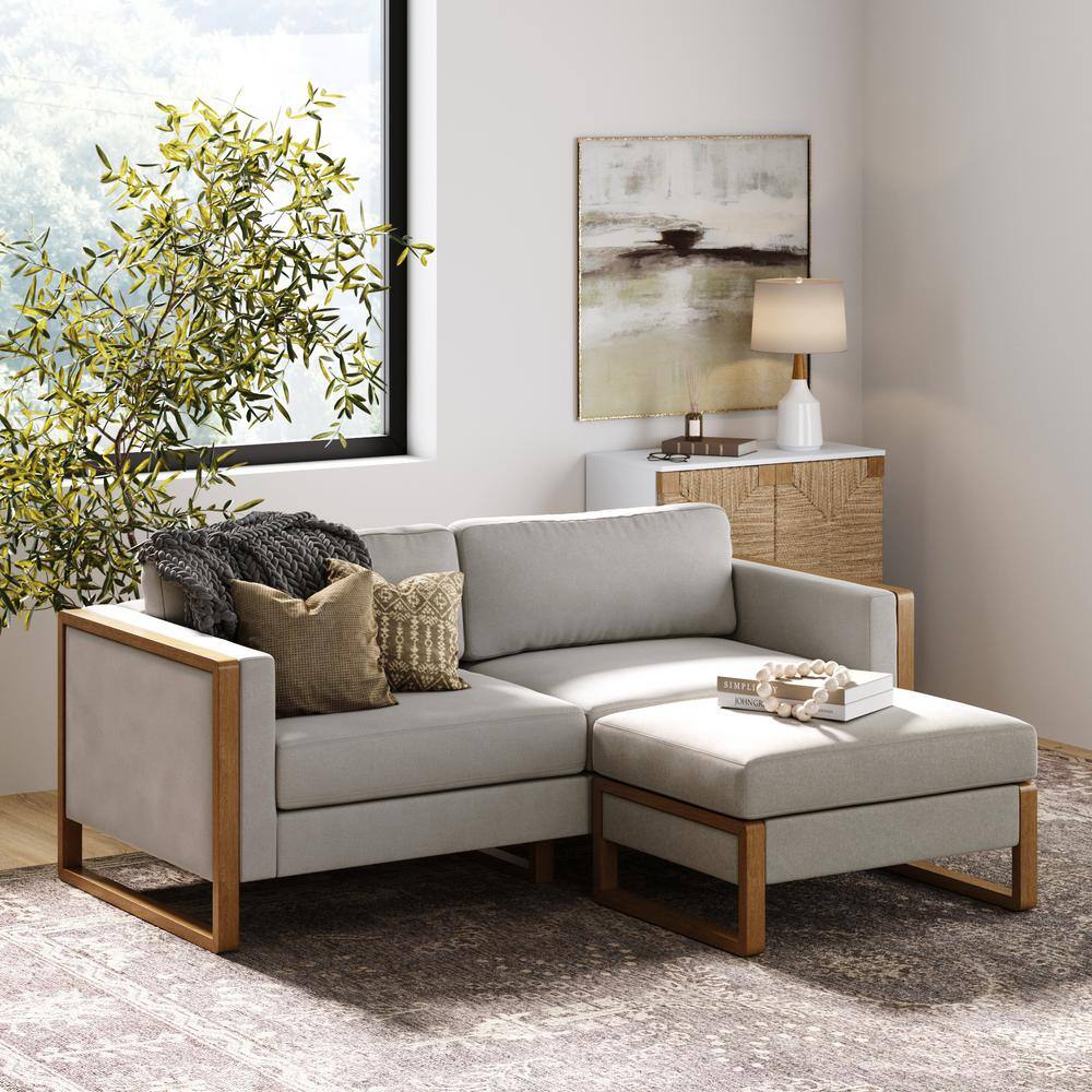 Reviews for Nathan James Madison 75 in. W Straight Arm Fabric Modern ...