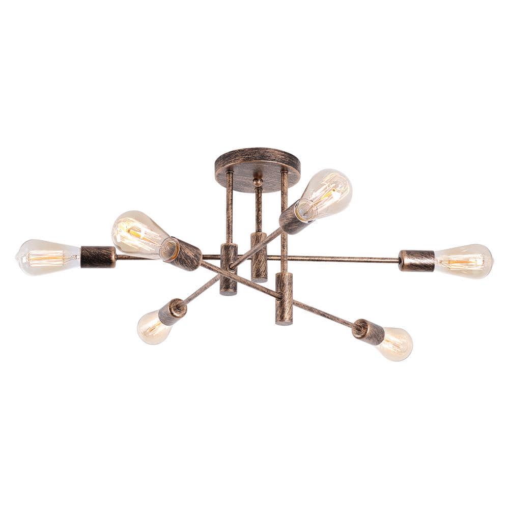 INNOBULE 24. 4in 6light vintage Bronze Smart home semi Flush Mount ...
