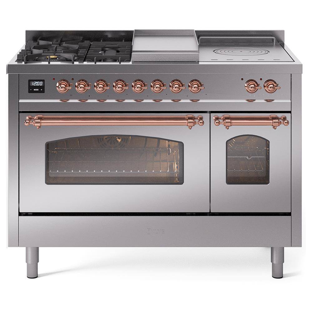 ILVE Nostalgie II 48 in. Dual Fuel Liquid Propane Range with 5-Burnerss ...