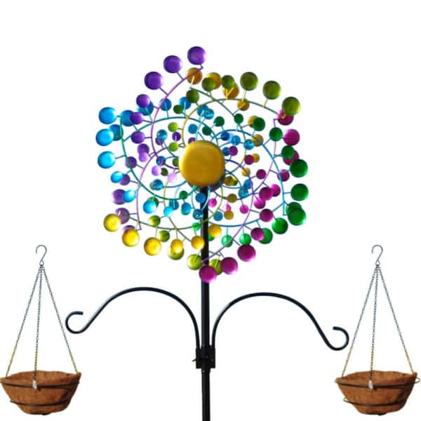 63 in. H Metal Wind Spinners Outdoor, Windmill Yard Art Decor for Patio ...