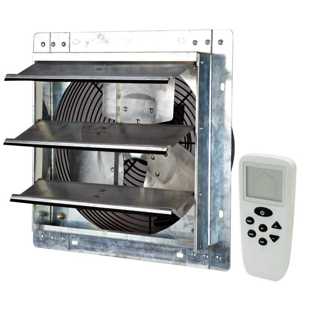 iLIVING 772 CFM Silver Electric Powered Gable Mount Shutter Fan/Vent ...