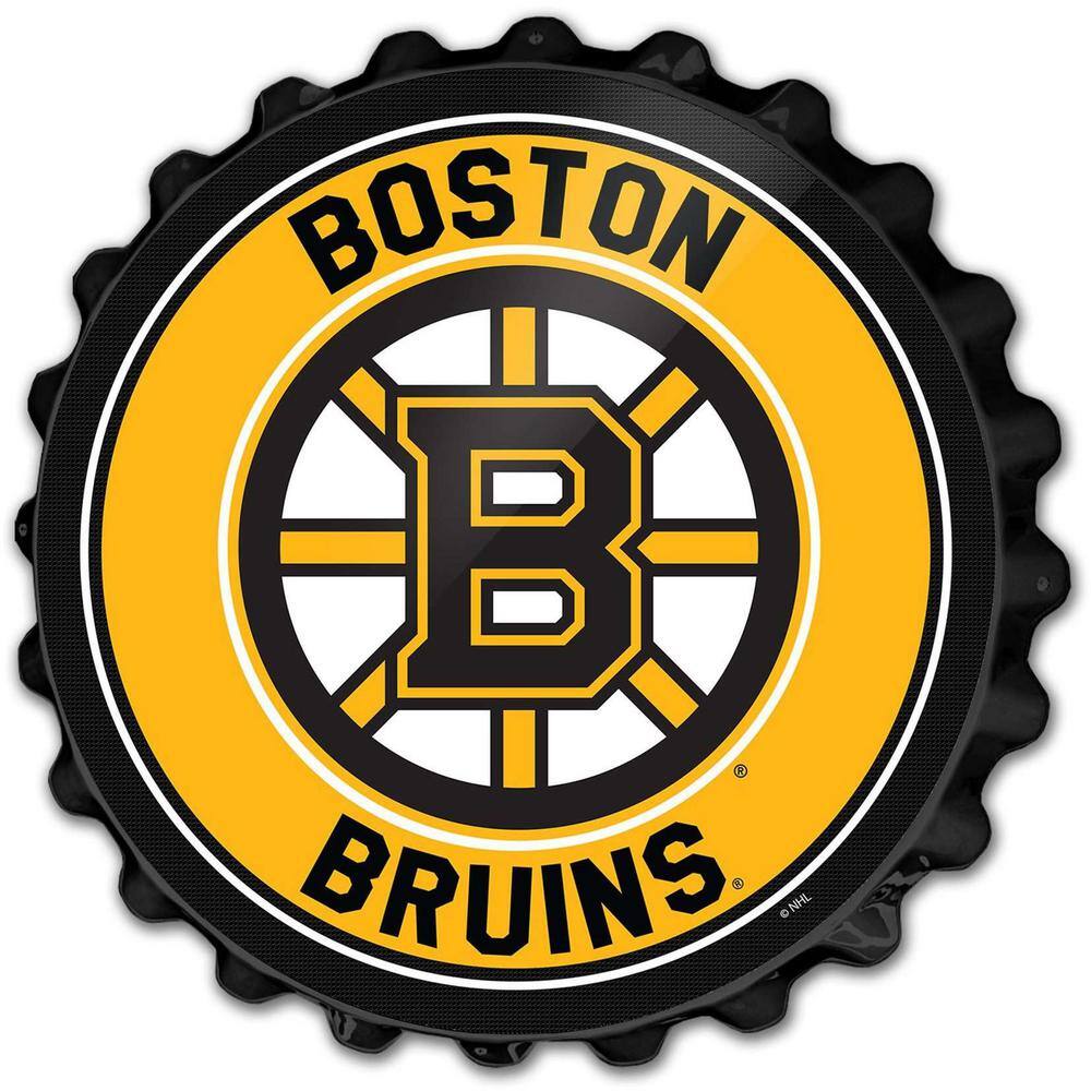 The Fan-Brand 19 in. Boston Bruins Plastic Bottle Cap Decorative Sign ...